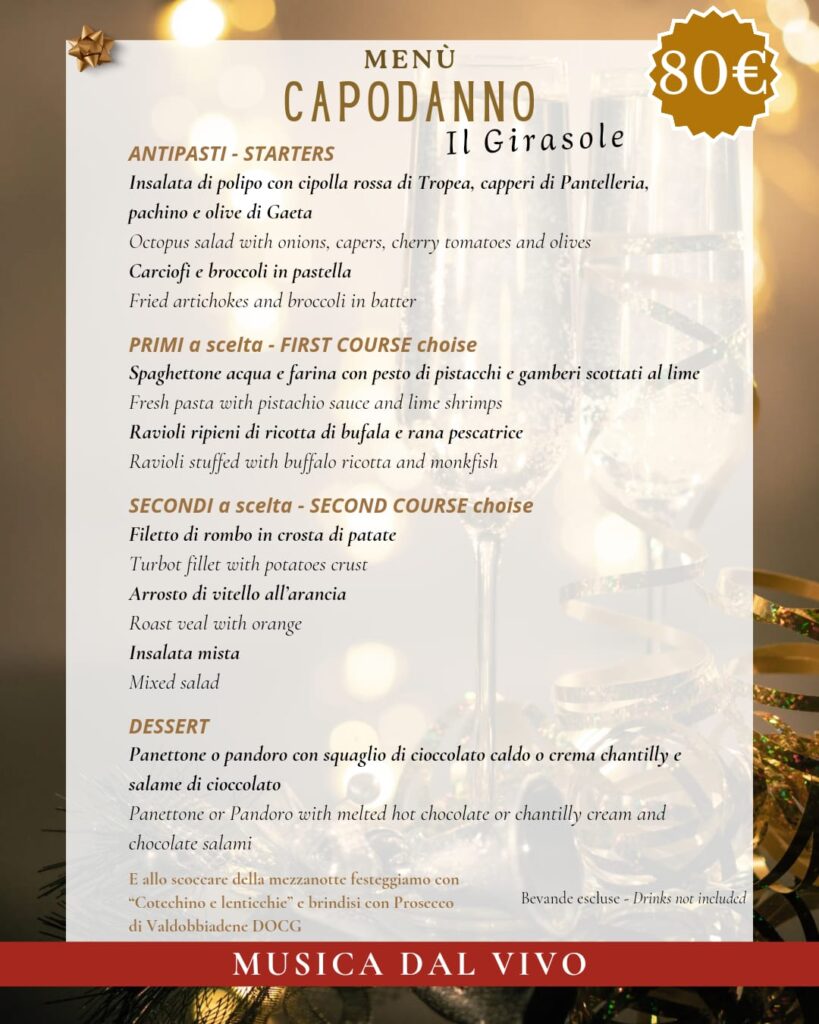 Menù di Capodanno – Trattoria Il Girasole